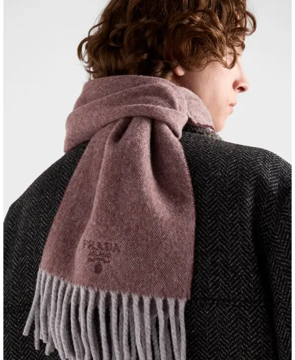 Prada Cashmere And Wool Scarf - Burgundy