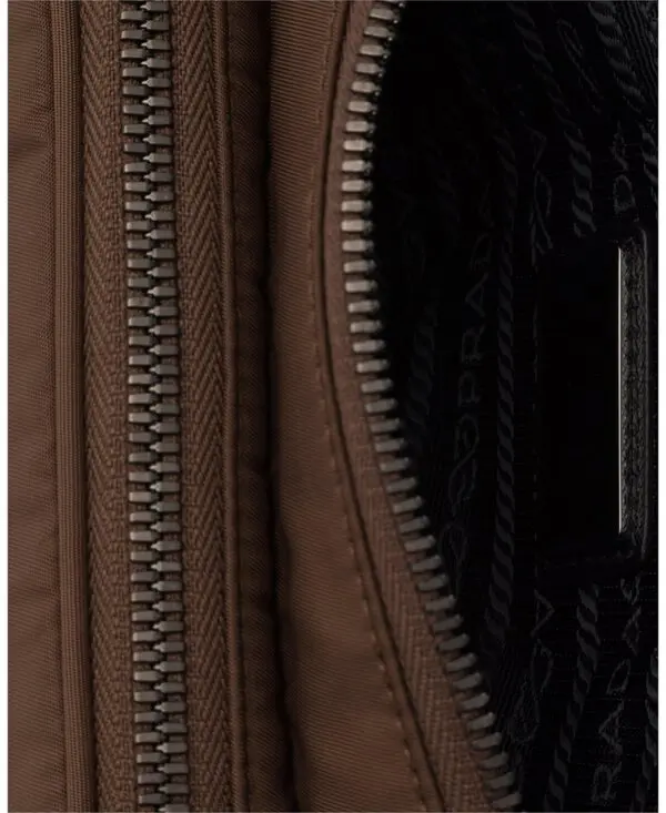 Prada Re-nylon And Saffiano Leather Shoulder Bag - Brown