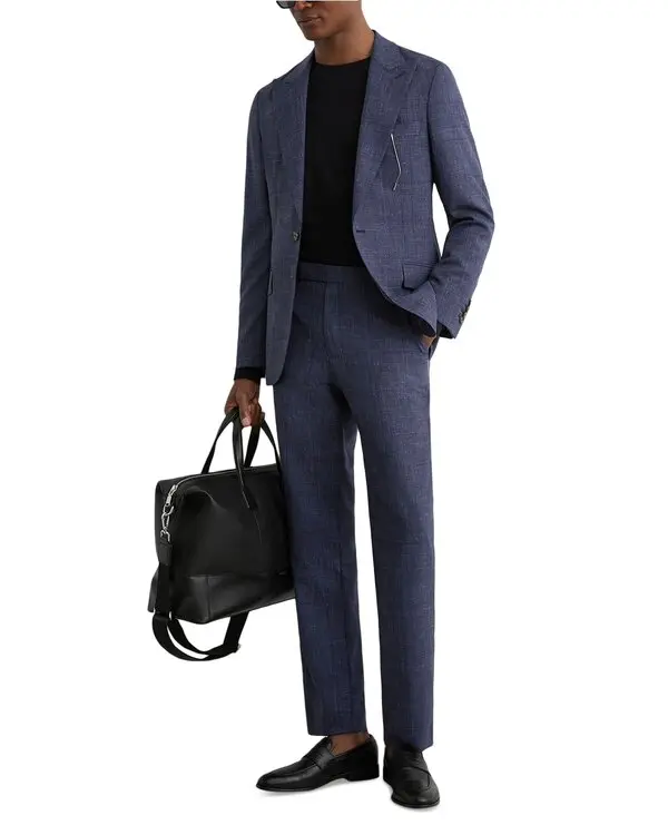 REISS Penso Wool, Silk & Linen Classic Fit Suit Trousers