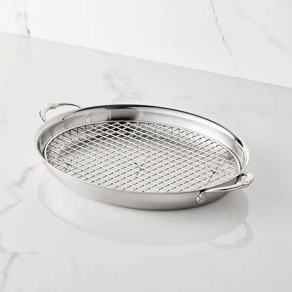 HESTAN Provisions 17 Oval Stainless Steel Roaster
