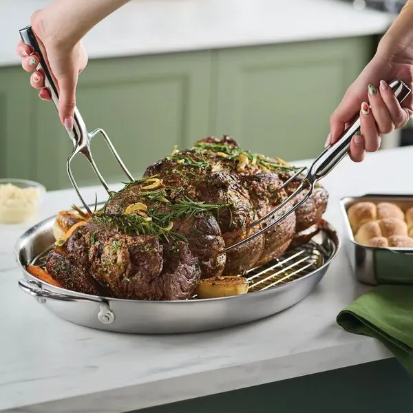 HESTAN Provisions 17 Oval Stainless Steel Roaster