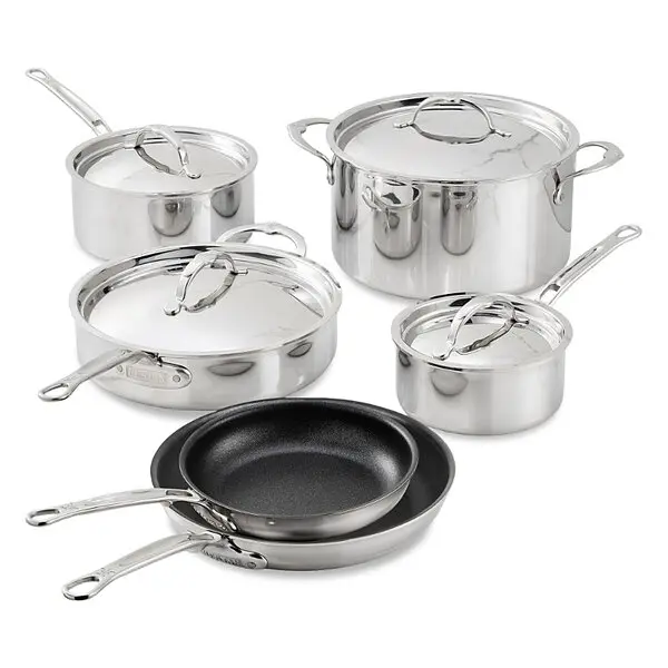 HESTAN Probond Luxe 10 Piece Professional Clad Stainless Steel Set With Titum Nonstick