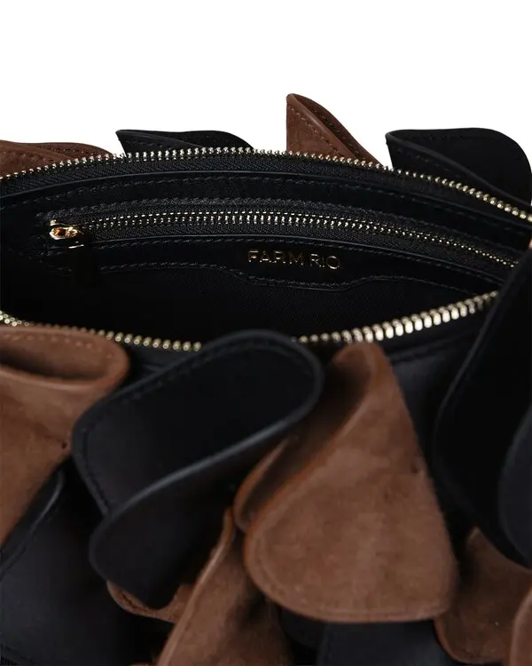 Farm Rio Leather & Suede Flower Clutch
