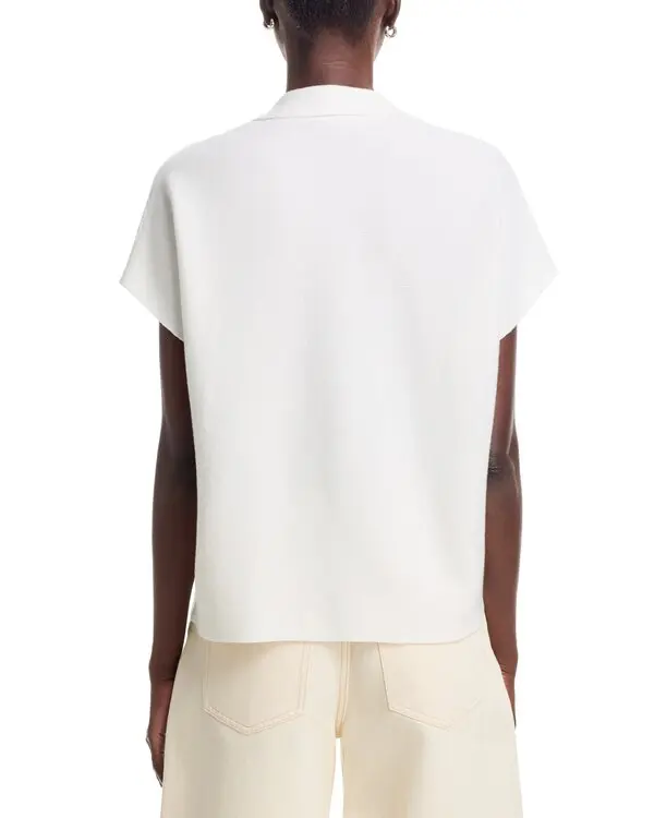 SIONI Pointelle Yoke Collared Sweater