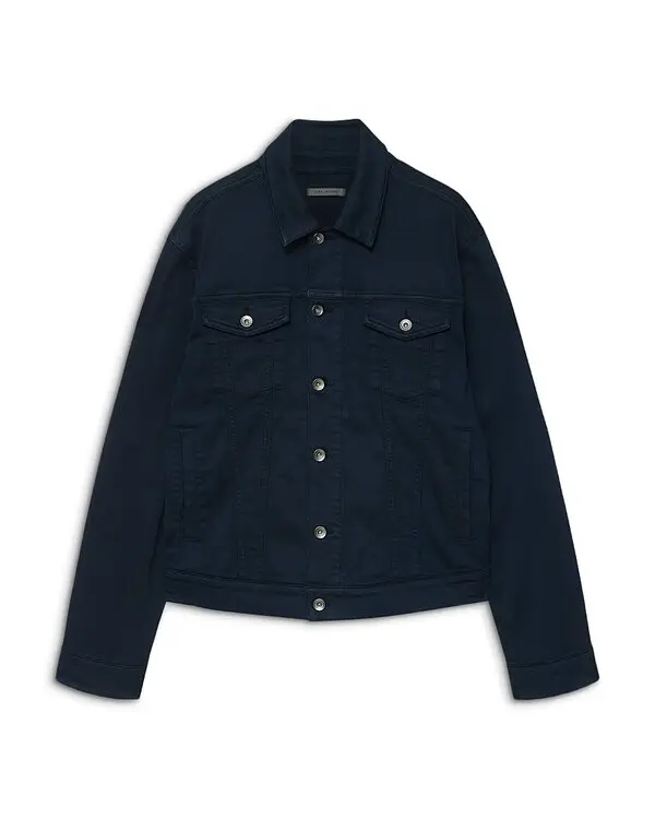 John Varvatos Kyle Point Collar Pocket Trucker Jacket - Eclipse