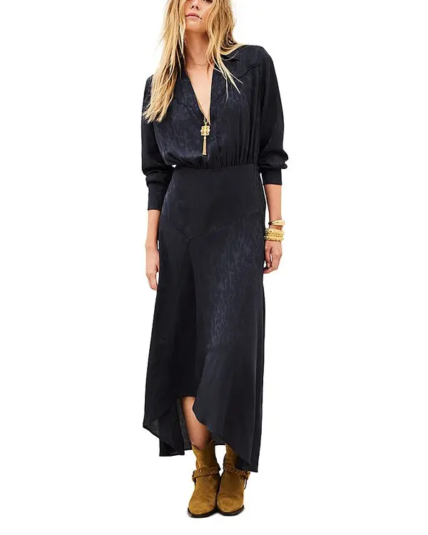 Ba&sh Helia Asymmetric Jacquard Knit Dress