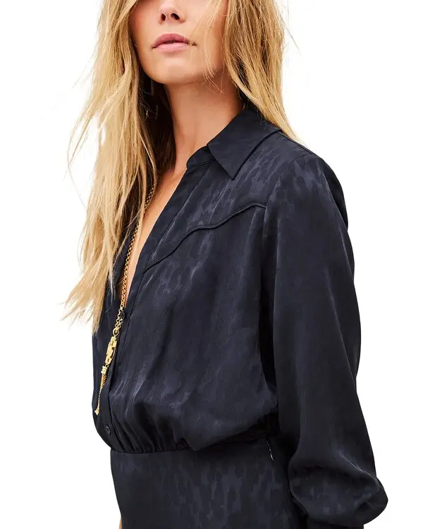 Ba&sh Helia Asymmetric Jacquard Knit Dress