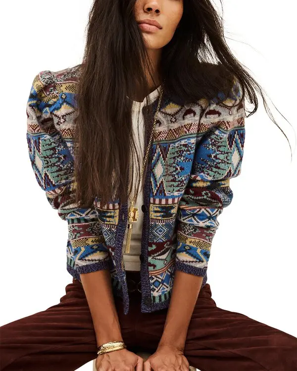 Ba&sh Maja Wool Blend Cardigan - Multicolor
