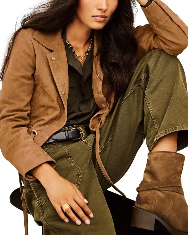Ba&sh Manita Suede Drawstring Jacket