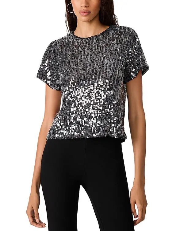 Steve Madden Tiffanee Sequin Top - Black