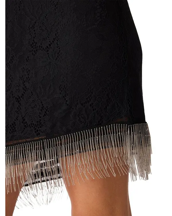 Steve Madden Jessika Lace Asymmetric Fringe Dress
