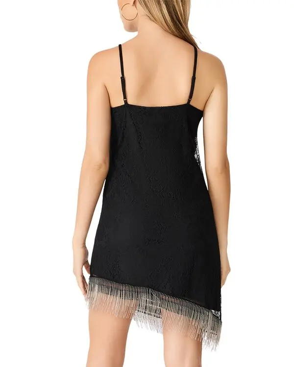 Steve Madden Jessika Lace Asymmetric Fringe Dress