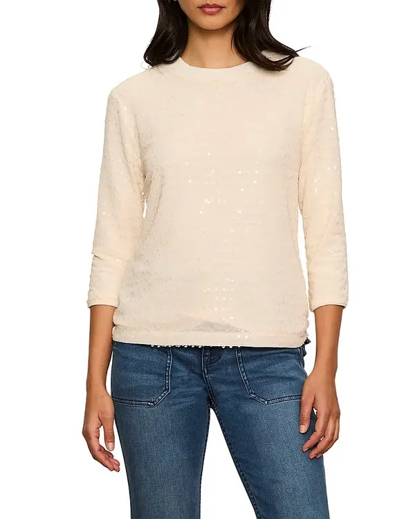 Sanctuary Three Quarter Sleeve Sequin Mode Tee
