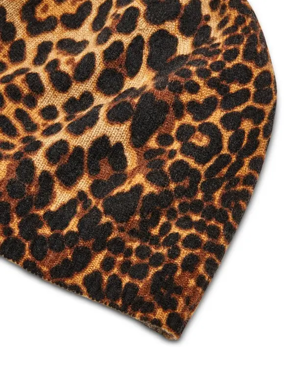 AMICALE CASHMERE Cashmere Animal Print Beanie Exclusive