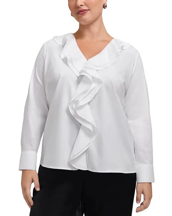 Foxcroft Shantel Ruffled Shirt