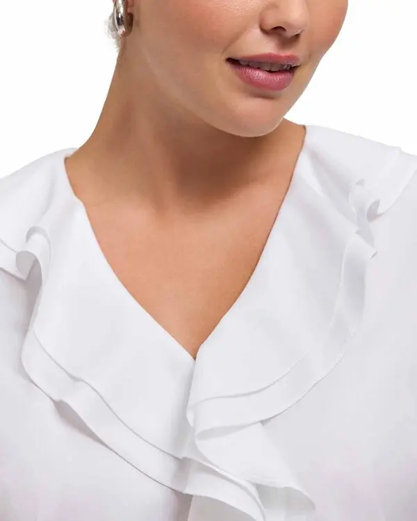 Foxcroft Shantel Ruffled Shirt
