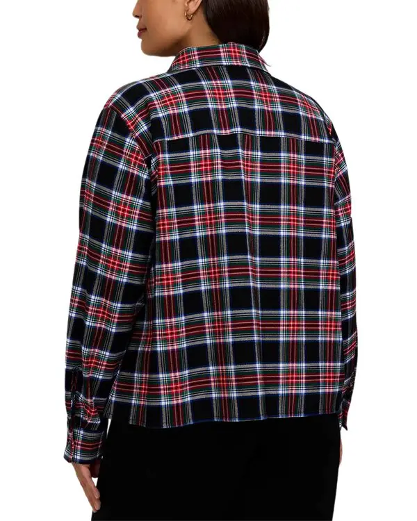 Foxcroft Sandy Plaid Button Front Shirt