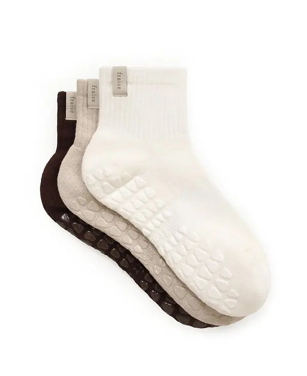 FRAISE Set Grip Socks, Pack Of 3 - Sable