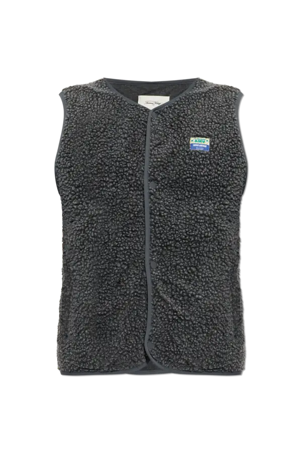 American Vintage Fleece Vest With Logo Patch