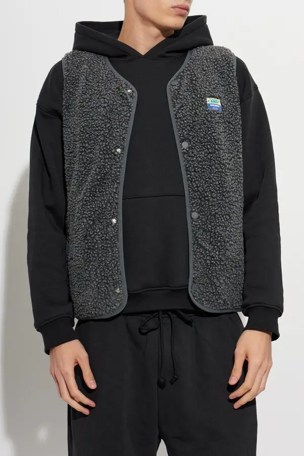 American Vintage Fleece Vest With Logo Patch