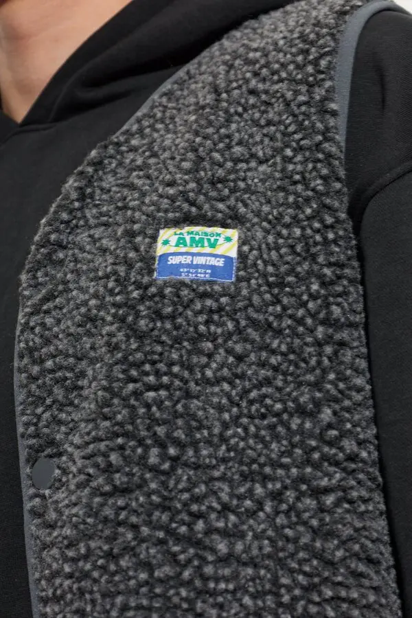 American Vintage Fleece Vest With Logo Patch