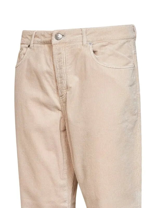 Brunello Cucinelli Sand Garment-dyed Cotton Corduroy Trousers