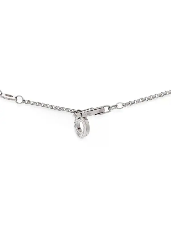 BVLGARI B.zero1 Pendant 18k White Gold With Pave Diamonds Mini Necklace - Silver