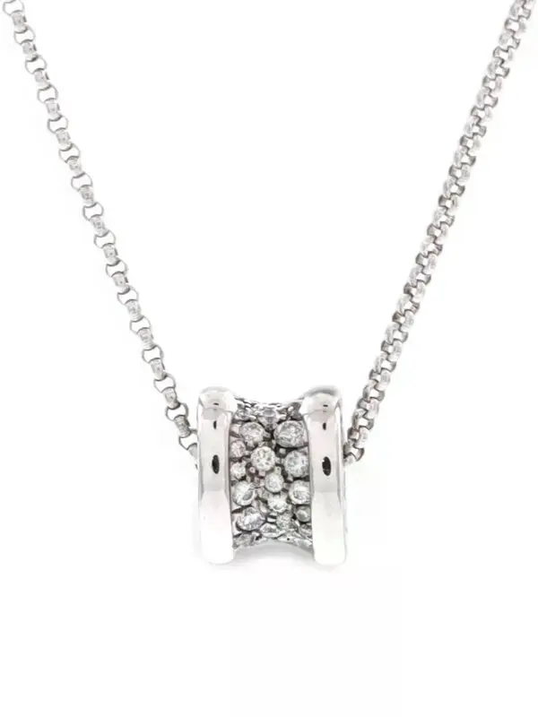 BVLGARI B.zero1 Pendant 18k White Gold With Pave Diamonds Mini Necklace
