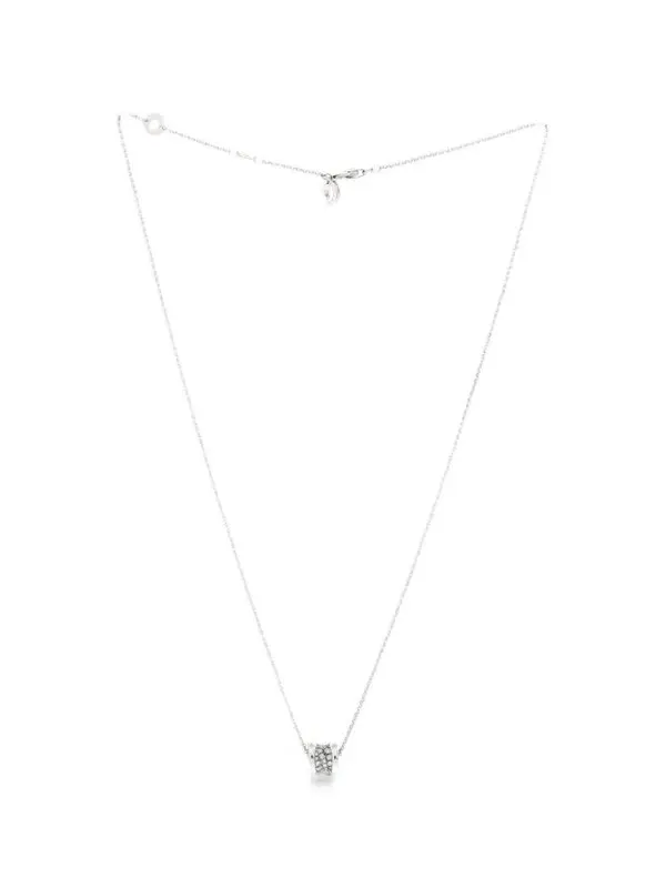 BVLGARI B.zero1 Pendant 18k White Gold With Pave Diamonds Mini Necklace