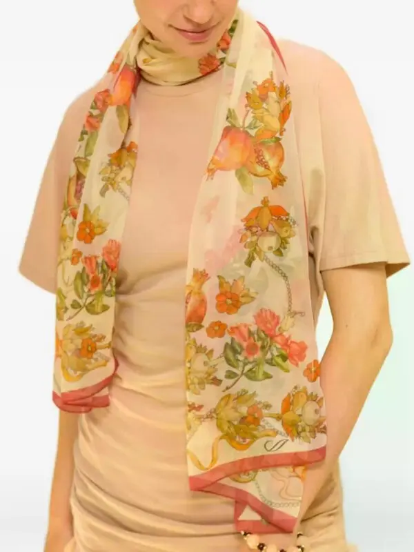 ELIZABETTA Persephone Pomegranate-print Scarf