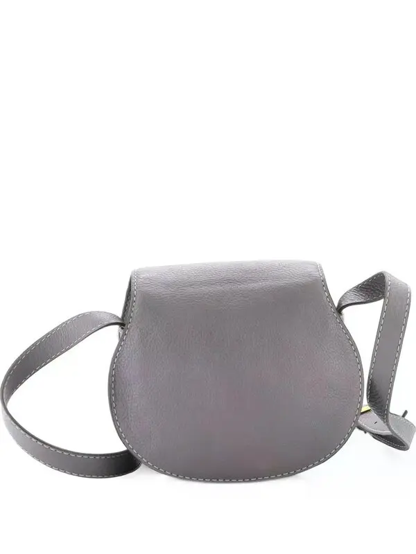 Chloé Marcie Leather Small Crossbody Bag - Grey