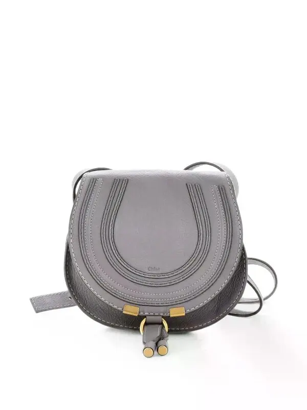 Chloé Marcie Leather Small Crossbody Bag - Grey