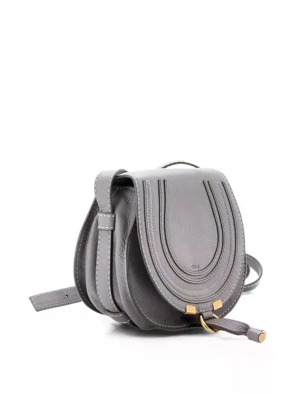 Chloé Marcie Leather Small Crossbody Bag - Grey