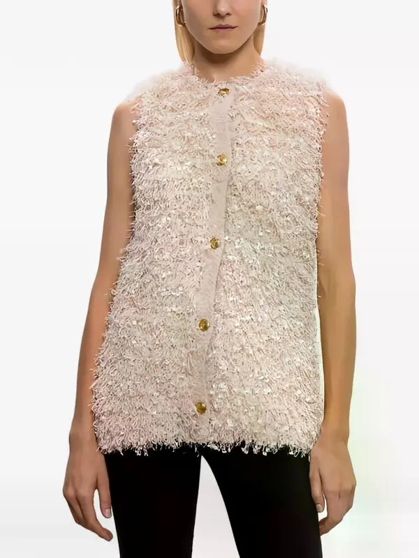 TWINSET Sequin-embellished Faux-fur Vest