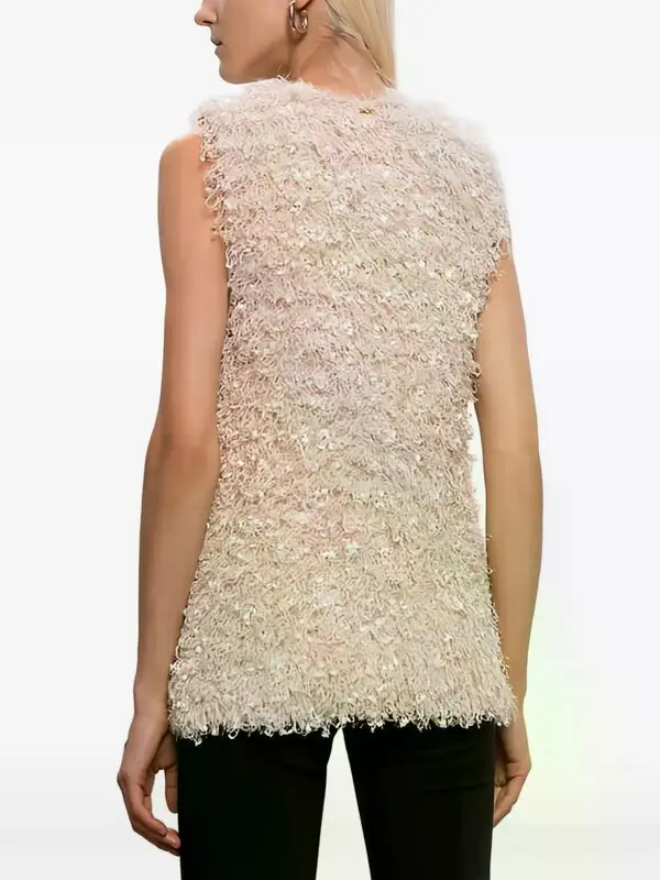 TWINSET Sequin-embellished Faux-fur Vest