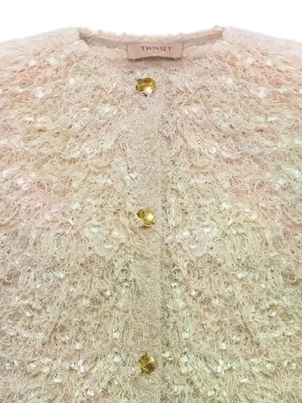 TWINSET Sequin-embellished Faux-fur Vest - Neutrals