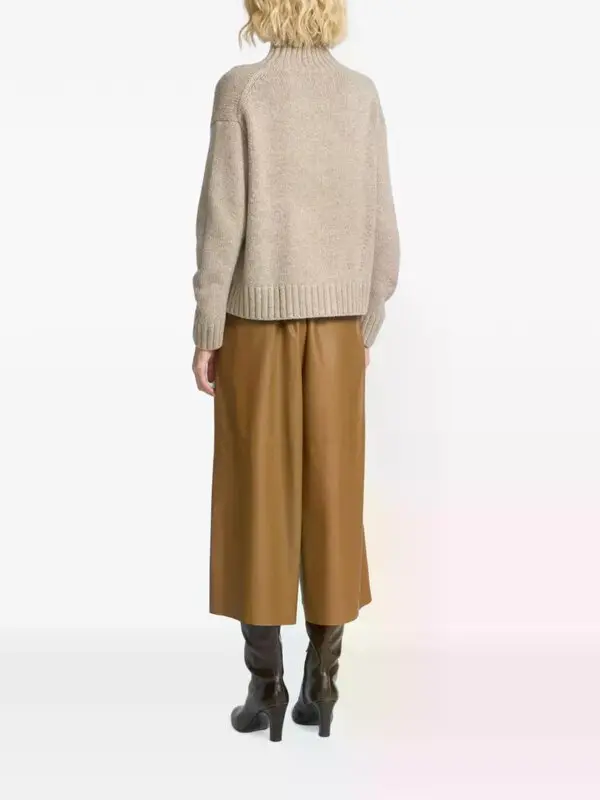 YVES SALOMON Leather Drawstring-waist Trousers
