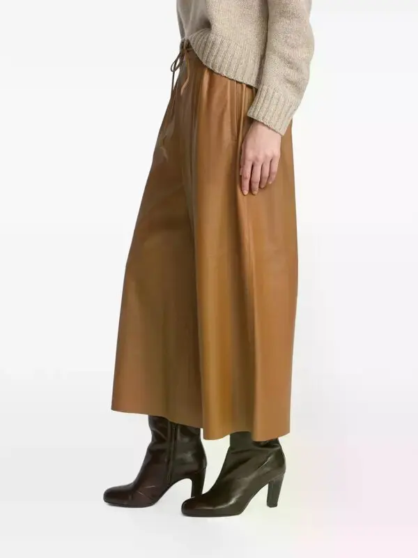YVES SALOMON Leather Drawstring-waist Trousers
