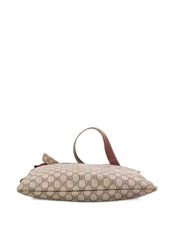 Gucci Web Loop Flat Messenger Gg Coated Canvas Large Crossbody Bag