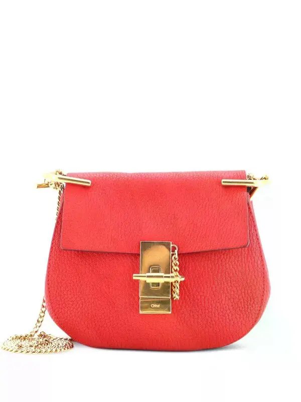 Chloé Drew Leather Mini Crossbody Bag - Red