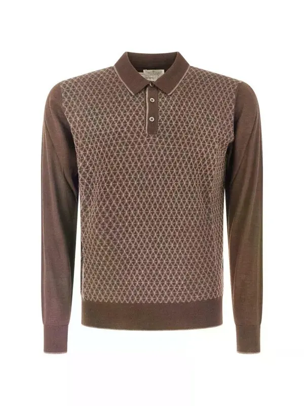 PANICALE Geometric-pattern Polo Shirt - Brown