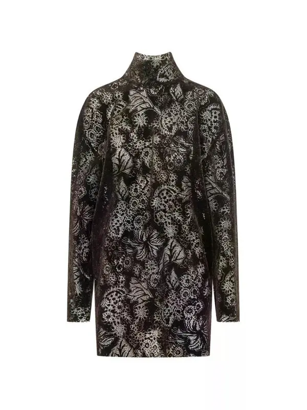 MSGM Floral-lace Pussy-bow Mini Dress