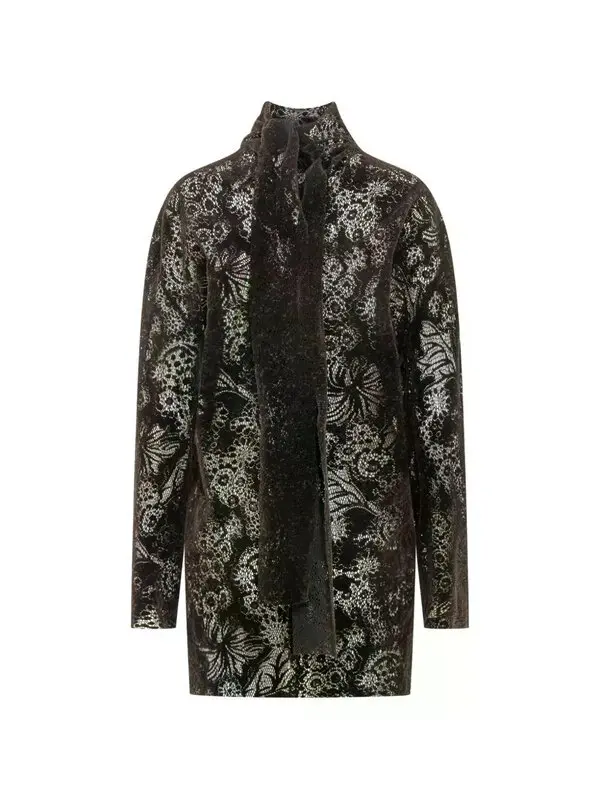 MSGM Floral-lace Pussy-bow Mini Dress
