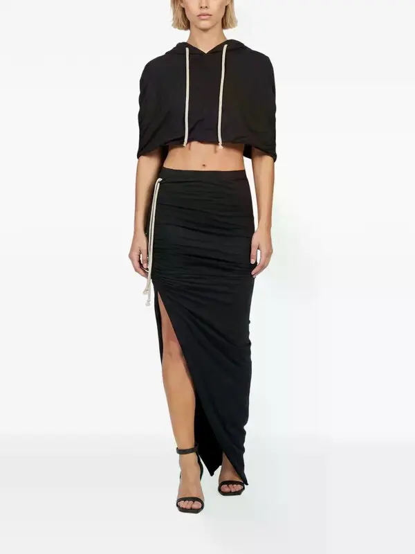 Rick Owens Cropped Drawstring Hoodie
