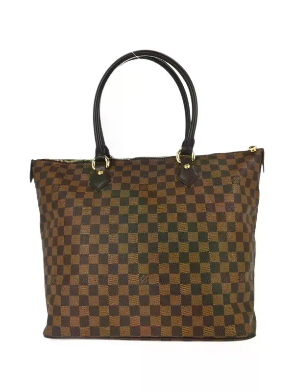 LOUIS VUITTON Damier Saleya Gm Check-pattern Tote Bag - Brown