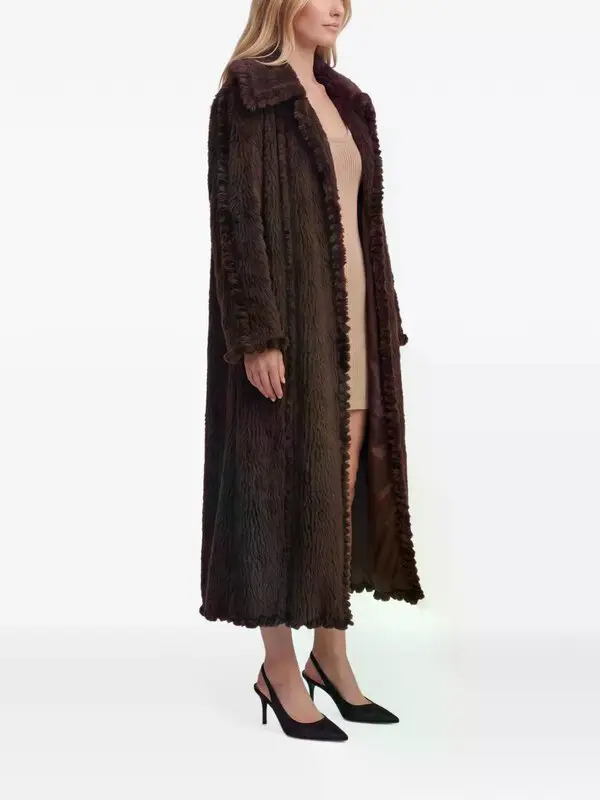 Fendi Shaggy-texture Braided-trim Coat