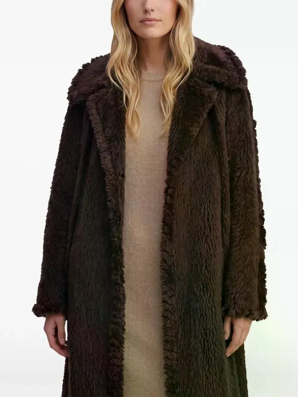 Fendi Shaggy-texture Braided-trim Coat