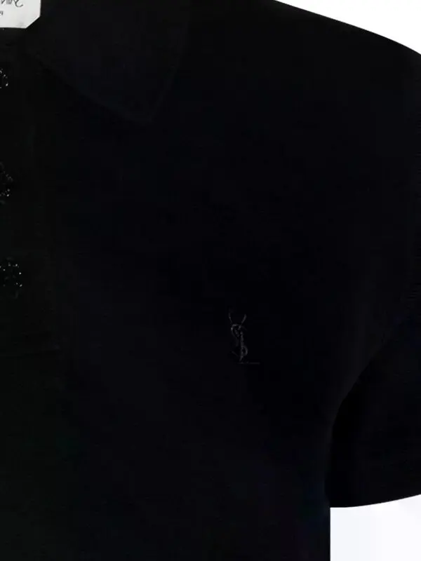 Saint Laurent Embroidered-logo Polo Shirt