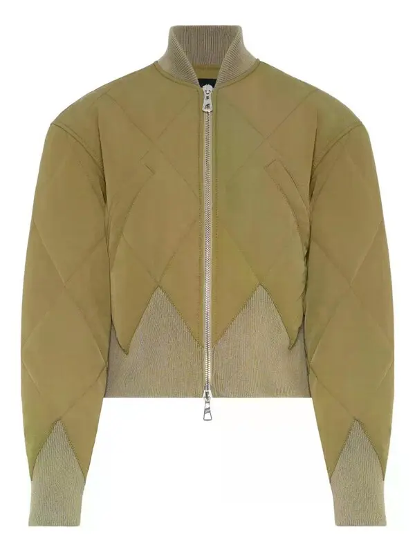 JEAN PAUL GAULTIER Losange-pattern Zip-up Bomber Jacket - Green