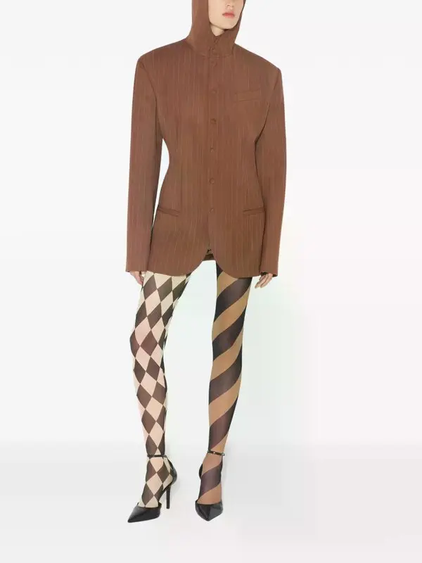 JEAN PAUL GAULTIER Pinstriped Hooded Jacket